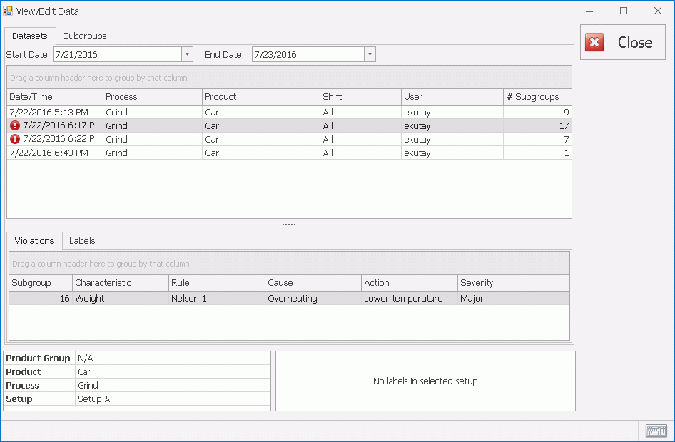 View and Edit Data
